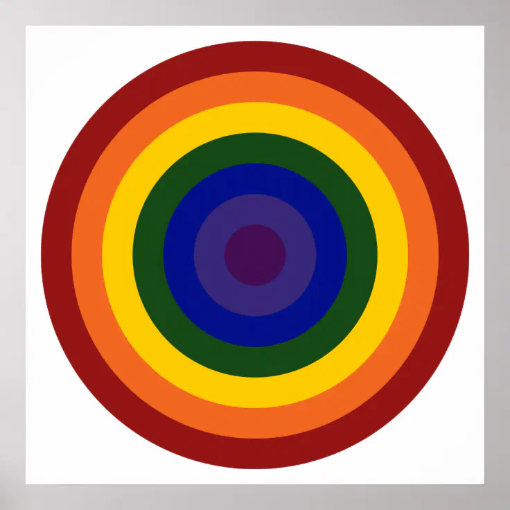 Rainbow Bullseye Poster | Zazzle