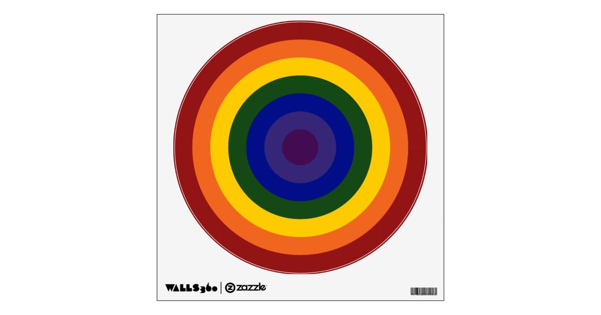 Rainbow Bullseye Wall Decal | Zazzle