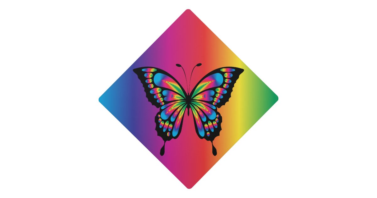 Rainbow Butterfly LGBT Pride Graduation Cap Topper | Zazzle