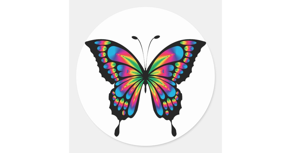 rainbow butterfly stickers | Zazzle