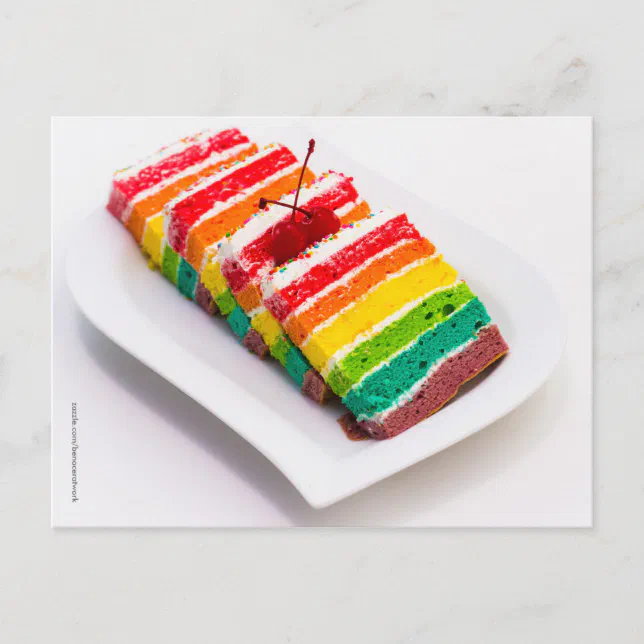 Rainbow Cake Postcard | Zazzle