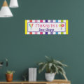 Rainbow Candy Sweet Shoppe Custom Name Birthday Poster | Zazzle