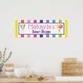 Rainbow Candy Sweet Shoppe Custom Name Birthday Poster | Zazzle