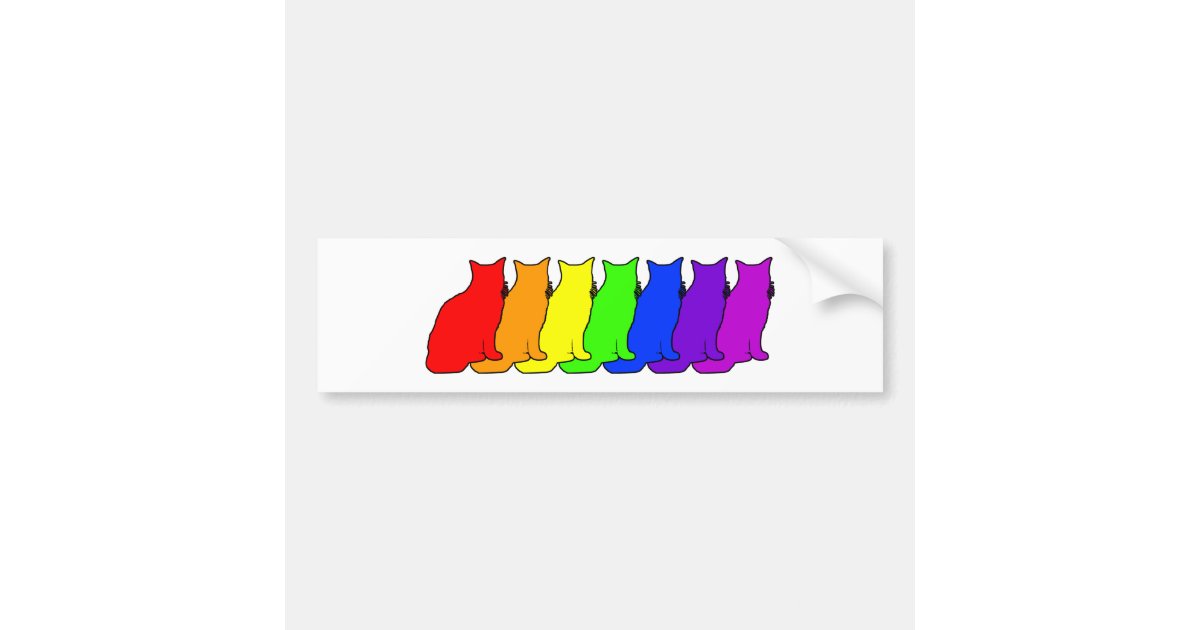 Rainbow Cat Bumper Sticker | Zazzle