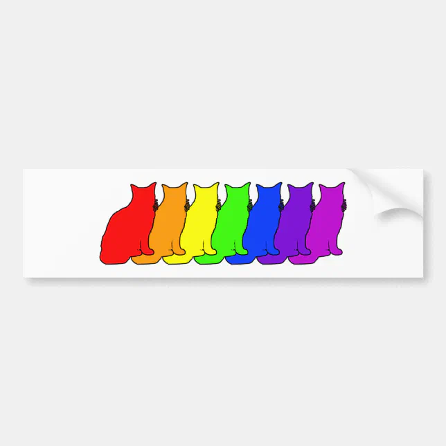 Rainbow Cat Bumper Sticker | Zazzle