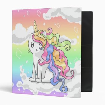 Rainbow Caticorn Binder | Zazzle