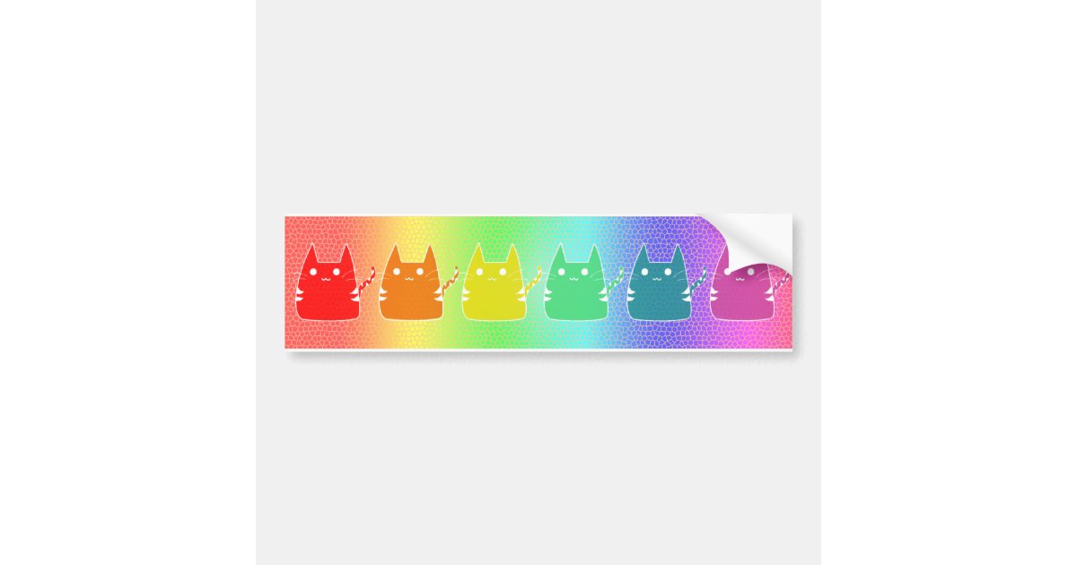 Rainbow Cats Bumper Sticker | Zazzle