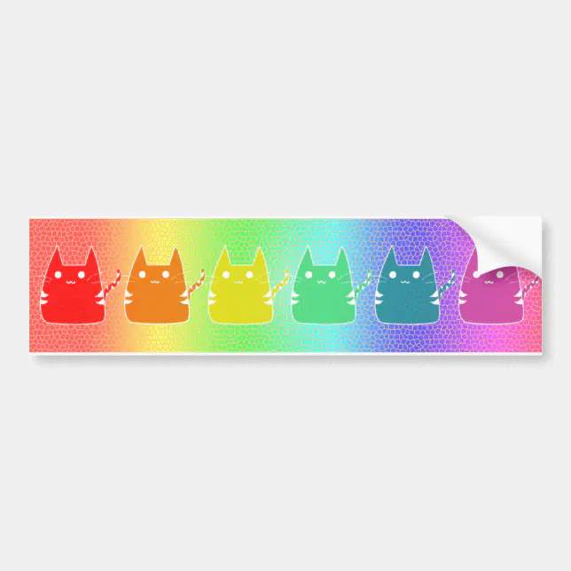 Rainbow Cats Bumper Sticker | Zazzle