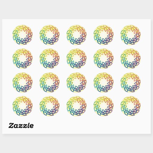 Rainbow Celtic Knot Classic Round Sticker | Zazzle