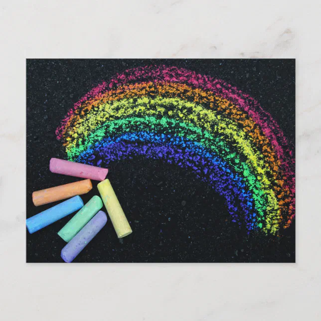 Rainbow Chalk Postcard | Zazzle
