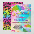 Rainbow Chameleon Birthday Party Invitation | Zazzle
