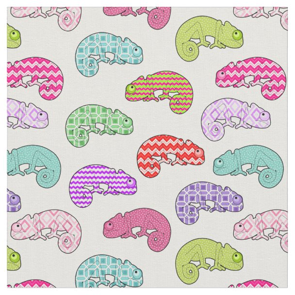 Chameleon Pattern Fabric | Zazzle.com