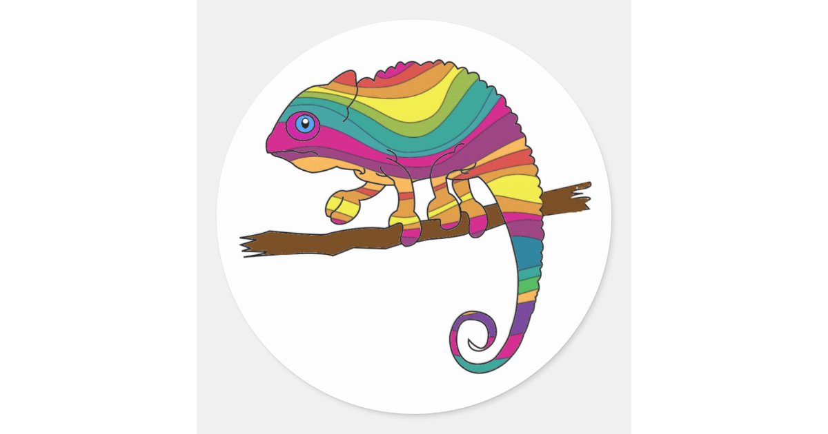 Rainbow Chameleon Stickers | Zazzle