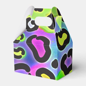 Rainbow Cheetah Leopard Print Party Favor Boxes | Zazzle