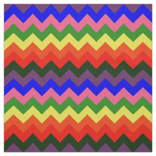 Rainbow Chevron Stripes Colorful Fabric | Zazzle