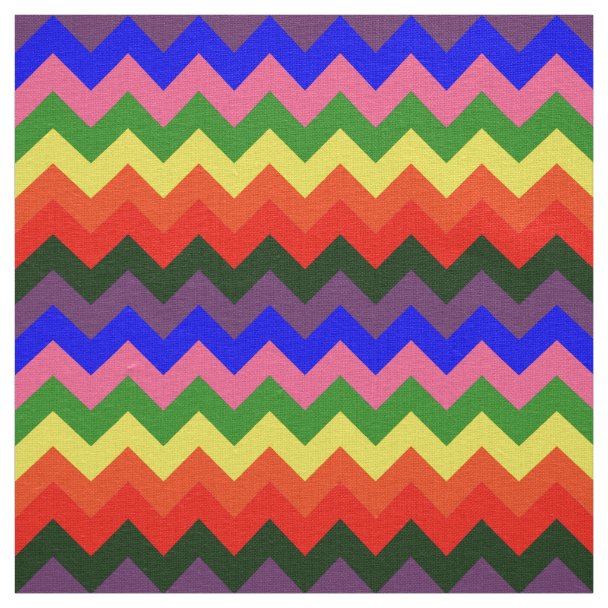 Rainbow Chevron Stripes Colorful Fabric | Zazzle