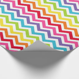 Rainbow Chevron Gift Wrap | Zazzle