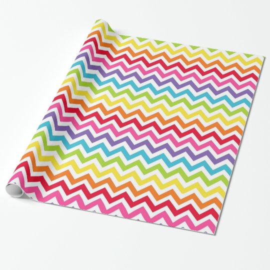 Rainbow Chevron Gift Wrap | Zazzle.com