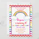 Rainbow Chevron Girls Birthday Party Invitation | Zazzle