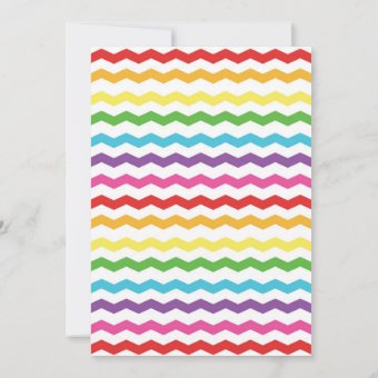 Rainbow Chevron Girls Birthday Party Invitation | Zazzle