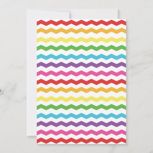 Rainbow Chevron Girls Birthday Party Invitation | Zazzle