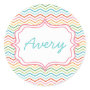 Rainbow Chevron STripe Modern birthday Sticker | Zazzle