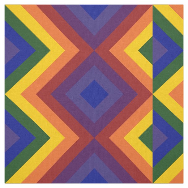 Rainbow Chevron Stripes Colorful Fabric | Zazzle