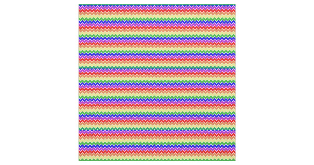 Rainbow Chevron Stripes Colorful Fabric | Zazzle