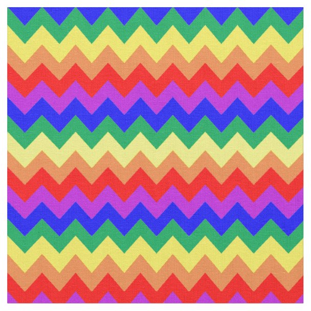 Rainbow Chevron Stripes Colorful Fabric | Zazzle