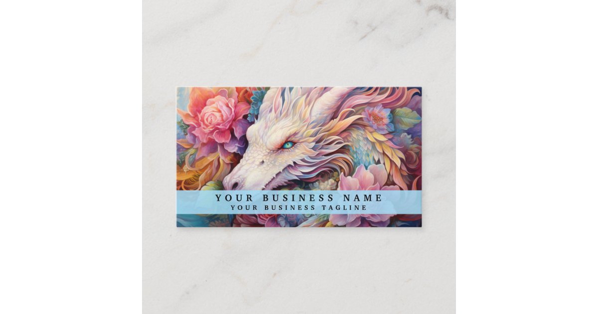 Rainbow Chinese Dragon Business Card | Zazzle