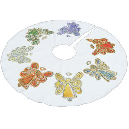 Rainbow Christmas Angel Tree Skirt | Zazzle