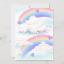 Rainbow Cloud 9 Invitation Watercolor | Zazzle