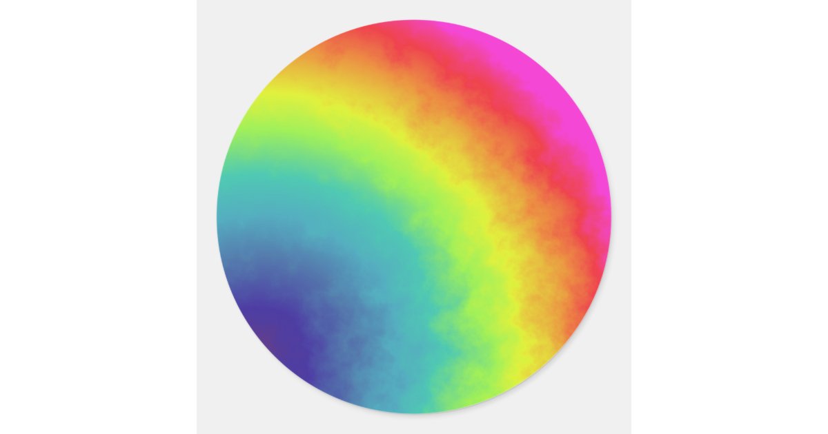 rainbow cloud classic round sticker | Zazzle