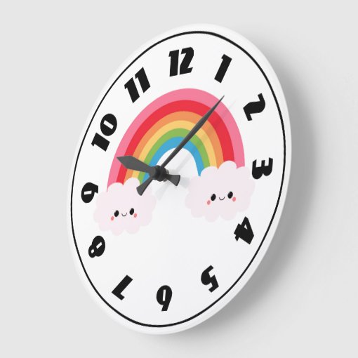 Rainbow Cloud Clock | Zazzle