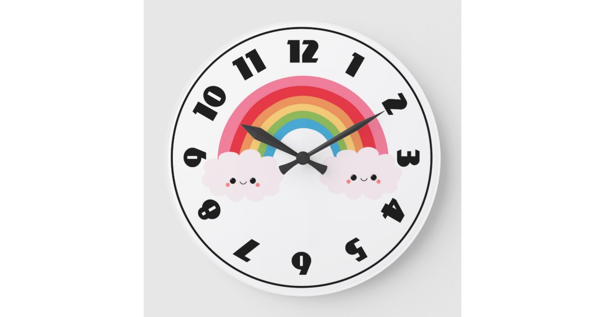 Rainbow Cloud Clock | Zazzle