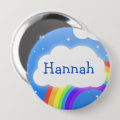 Rainbow cloud custom name - button badge | Zazzle