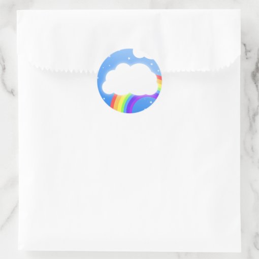 Rainbow cloud custom name - stickers | Zazzle