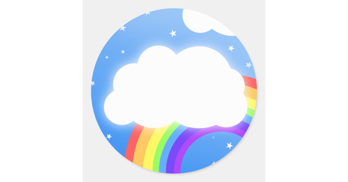 Rainbow cloud custom name - stickers | Zazzle