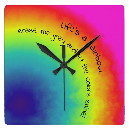 rainbow cloud - wall clock | Zazzle.com