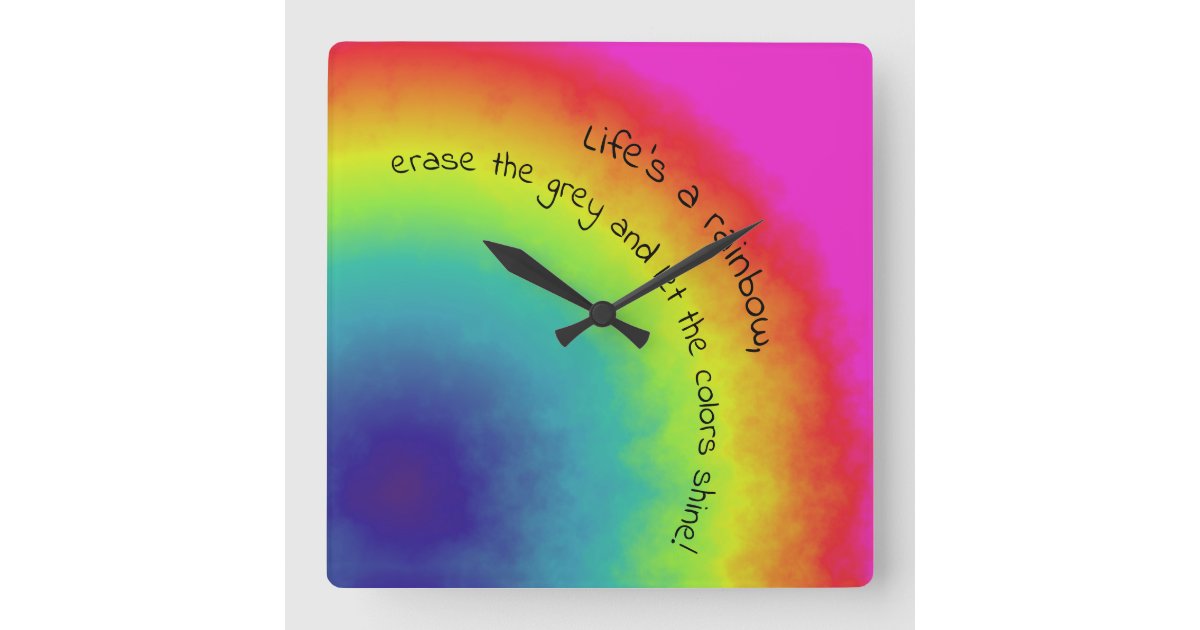 rainbow cloud - wall clock | Zazzle