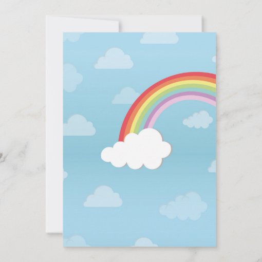Rainbow Clouds Any Age Birthday Party Sky Invitation | Zazzle