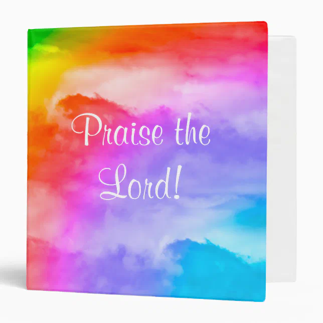 Rainbow Clouds Binder Heaven Praise the Lord | Zazzle