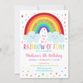 Rainbow Clouds Birthday Invitation | Zazzle