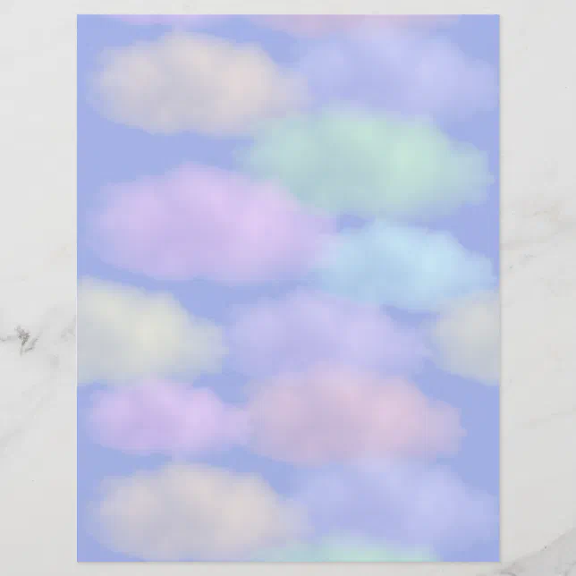 Rainbow Clouds Scrapbook Paper | Zazzle