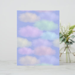 Rainbow Clouds Scrapbook Paper | Zazzle