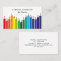 Rainbow Color Pencils Art Teacher Artist Studio Business Card | Zazzle