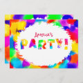 Rainbow Color Splash Party Invitation | Zazzle