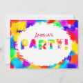Rainbow Color Splash Party Invitation | Zazzle