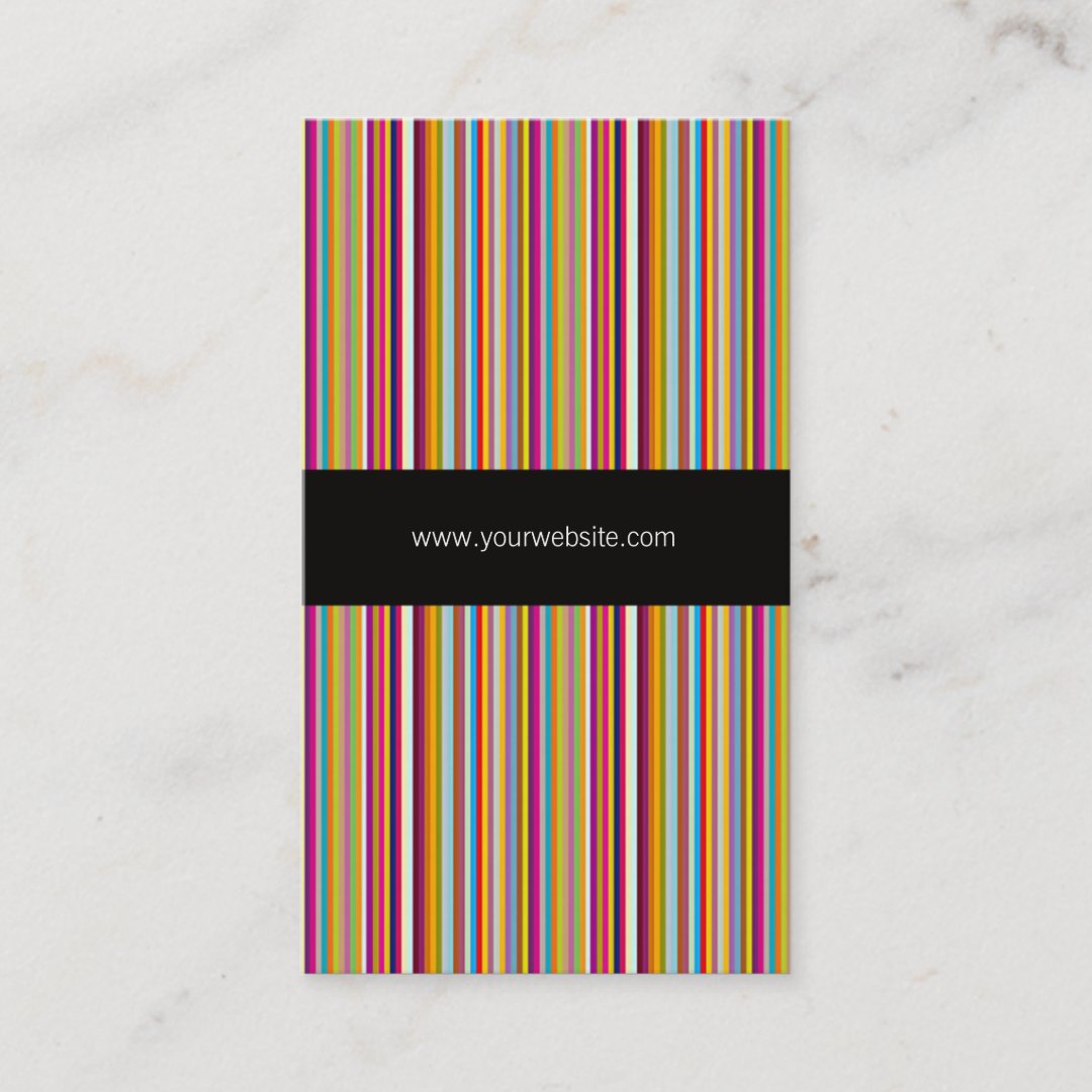 Rainbow Color Striped Template Business Card | Zazzle