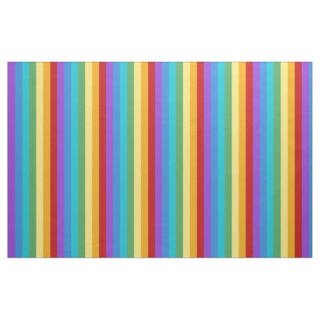 Rainbow Color Diagonal Stripes Pattern Fabric | Zazzle